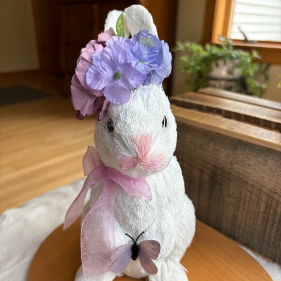 Pier 1 | Holiday | Pier Imports White Sisal Straw Bunny Rabbit Purple ...